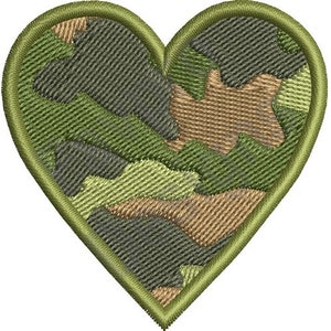 Army Camo Heart - Machine Embroidery Design - Etsy