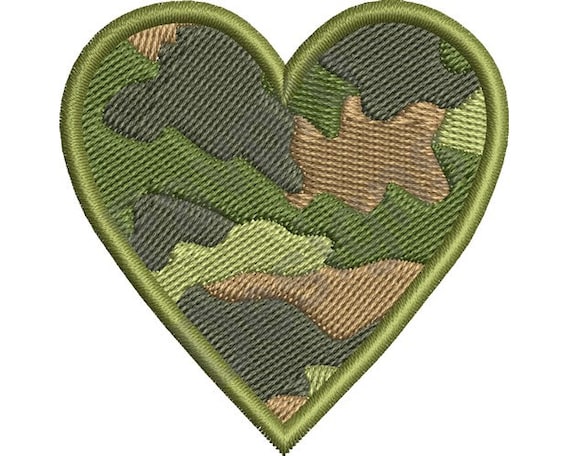Army Camo Heart Machine Embroidery Design | Etsy UK