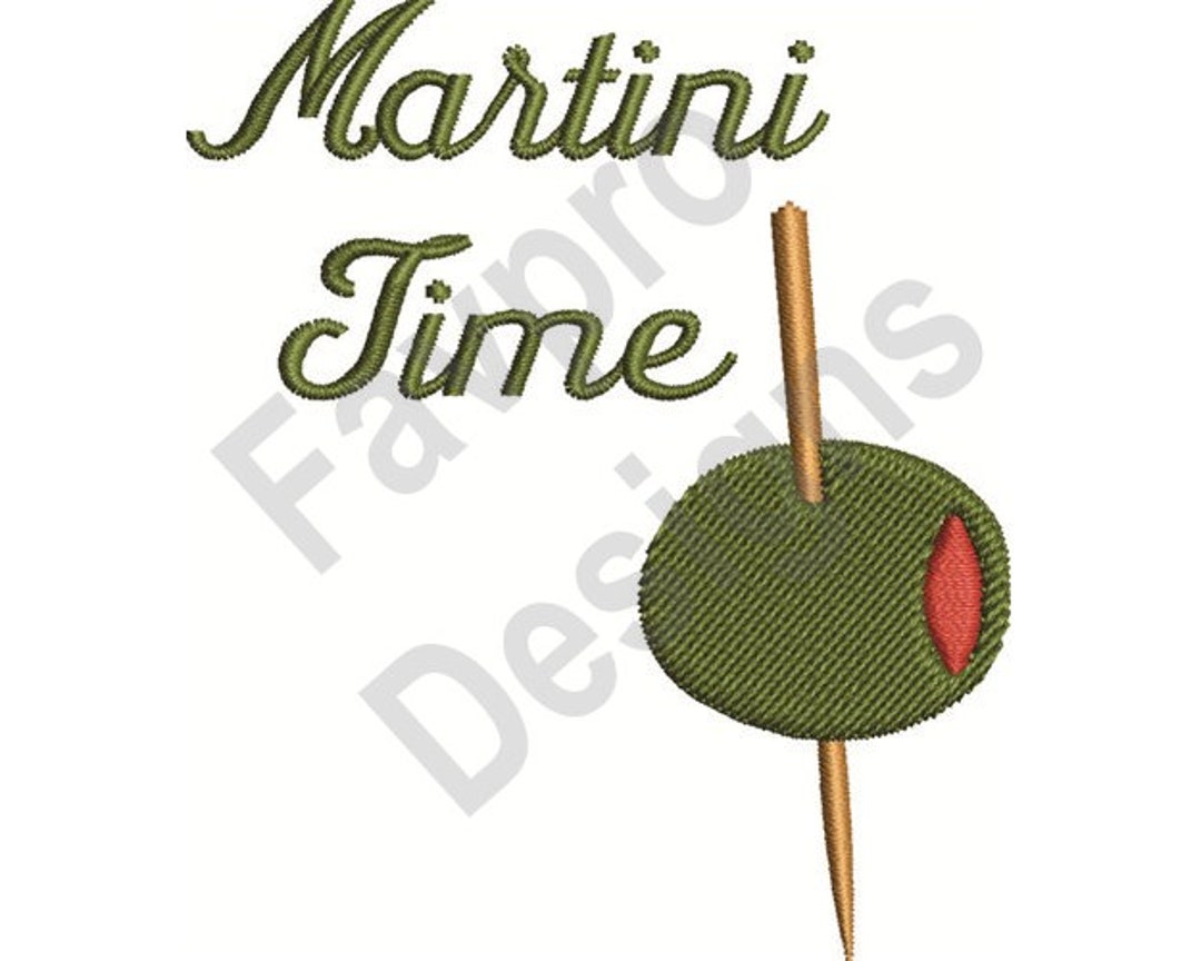 Martini Time - Machine Embroidery Design - Etsy