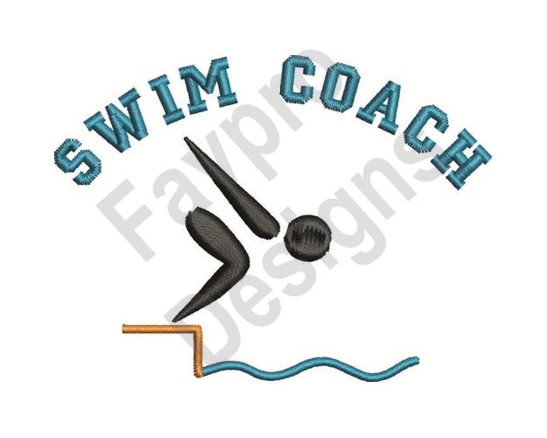 Swim Coach Machine Embroidery Design - Etsy