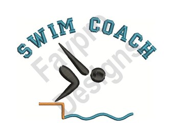 Swim Coach Machine Embroidery Design - Etsy