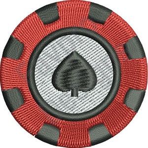 Spade Poker Chip - Machine Embroidery Design - Etsy