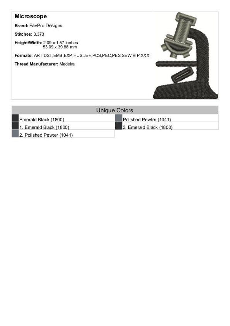 Microscope Machine Embroidery Design | Etsy