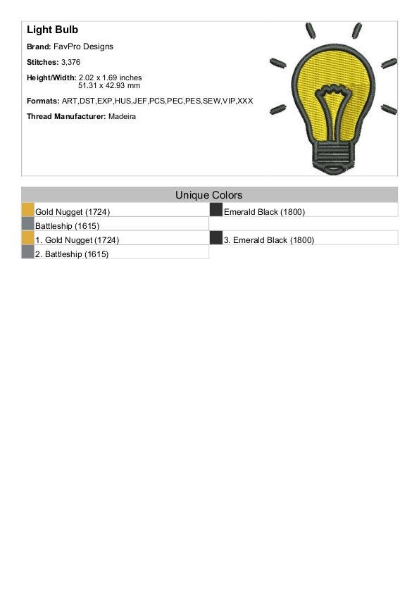 Light Bulb - Machine Embroidery Design - Etsy