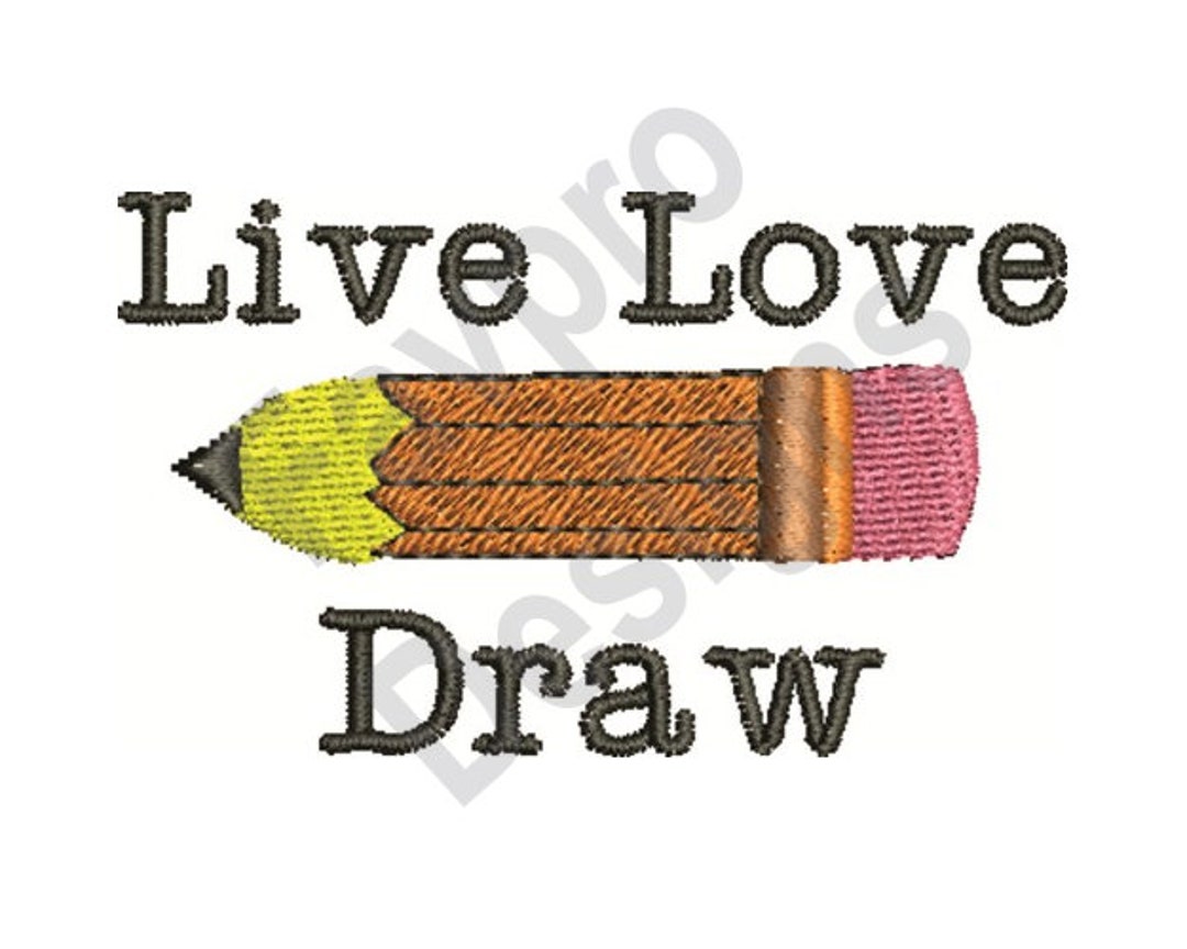 Drawing Pencil - Machine Embroidery Design - Etsy