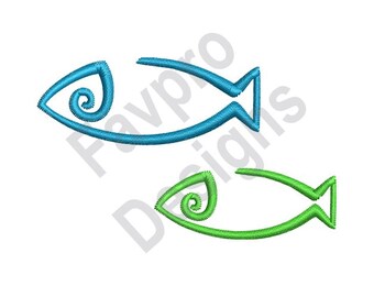 Three Fish Outline Machine Embroidery Design - Etsy