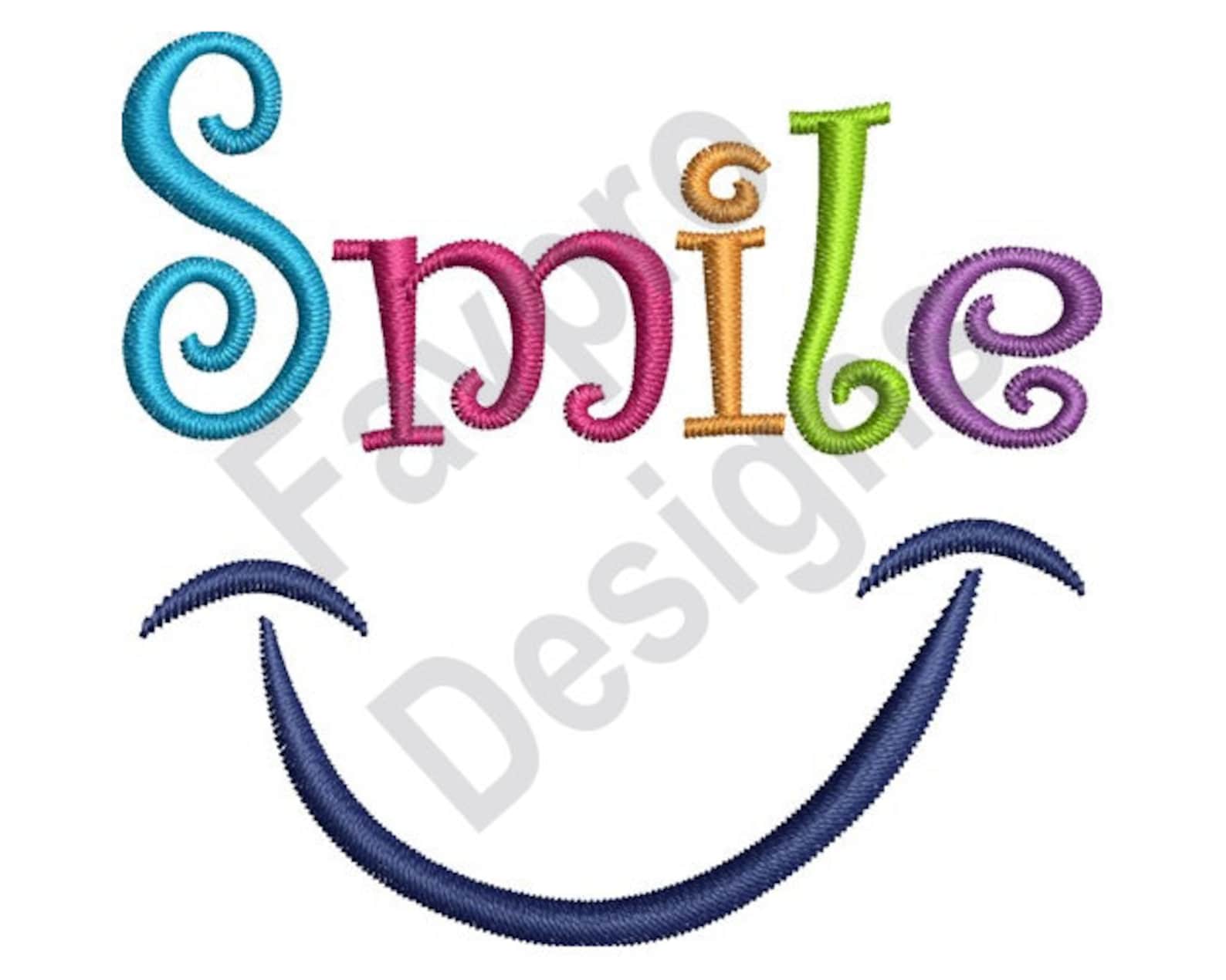 Smile Design Machine Embroidery Design | Etsy