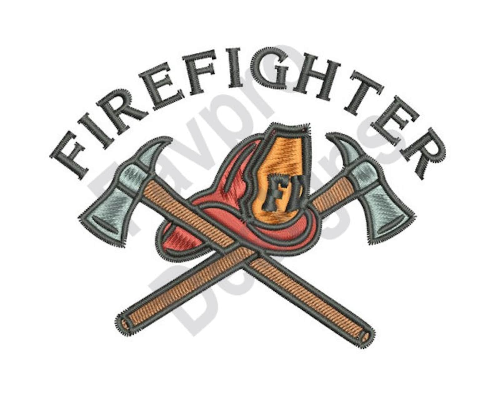 Firefighter - Machine Embroidery Design - Etsy