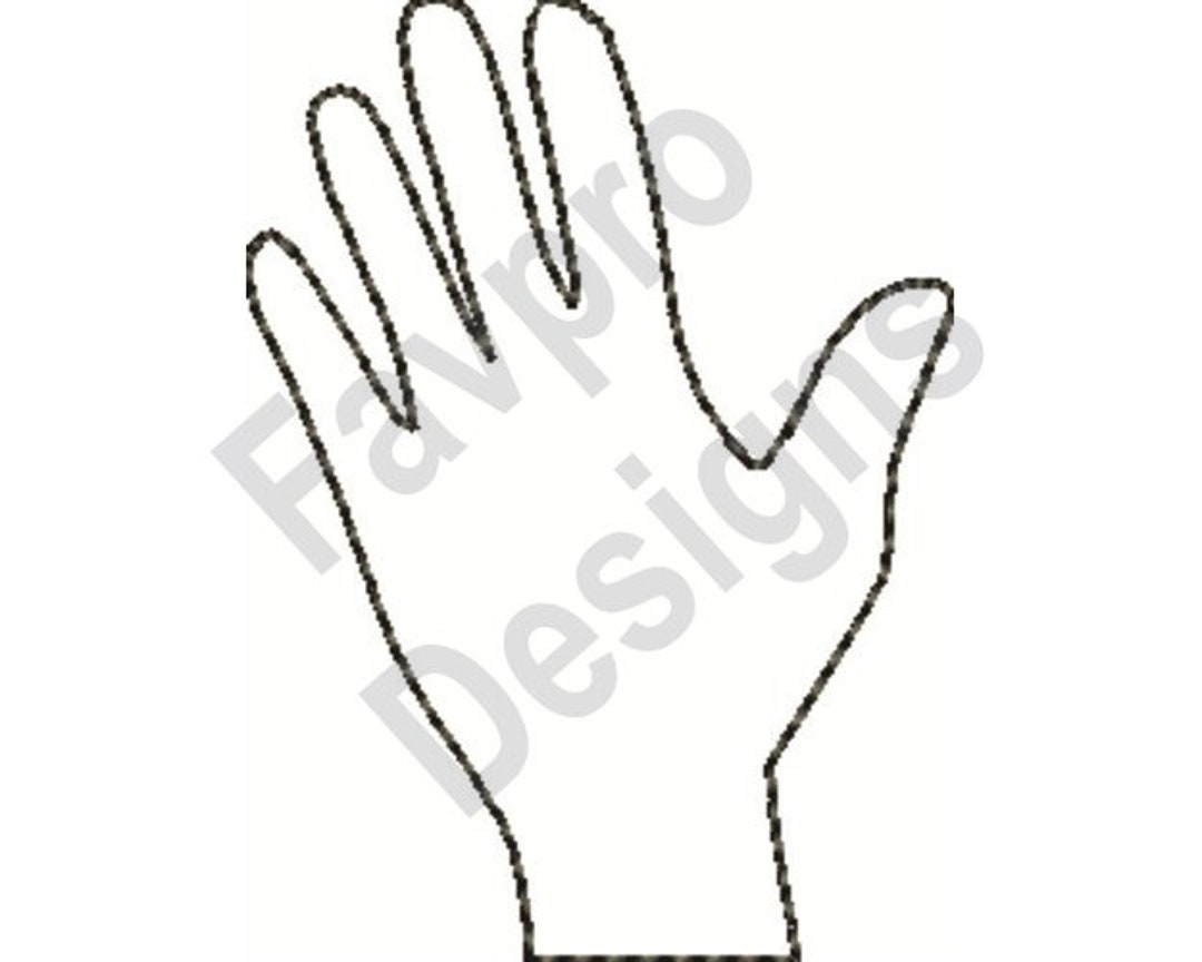 Hand Outline - Machine Embroidery Design - Etsy