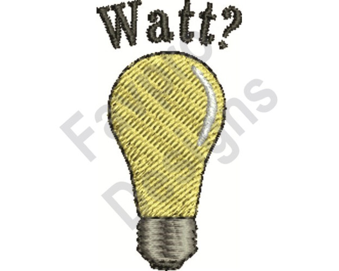 Watt Light Bulb - Machine Embroidery Design - Etsy
