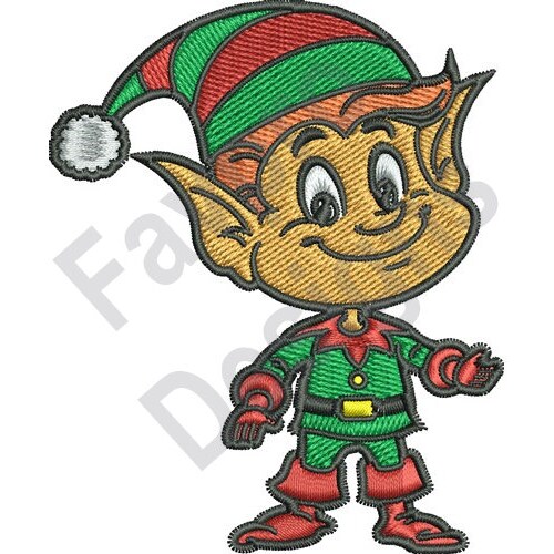 Christmas Elf Embroidery Design. Mini Elf. Elf Filled Stitch. - Etsy