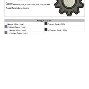 Gear - Machine Embroidery Design - Etsy