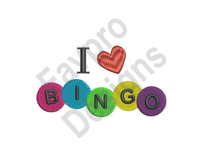 I Love Bingo Machine Embroidery Design | Etsy