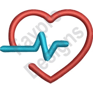 Heart Beat - Machine Embroidery Design - Etsy