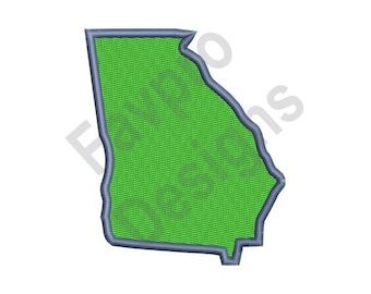 Georgia State Map Machine Embroidery Design, Georgia Map Outline ...
