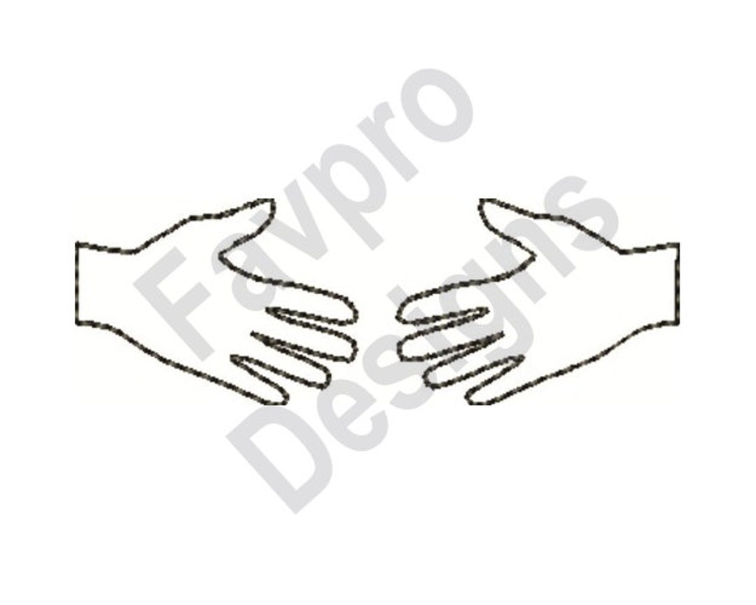 Hand Outline Machine Embroidery Design - Etsy