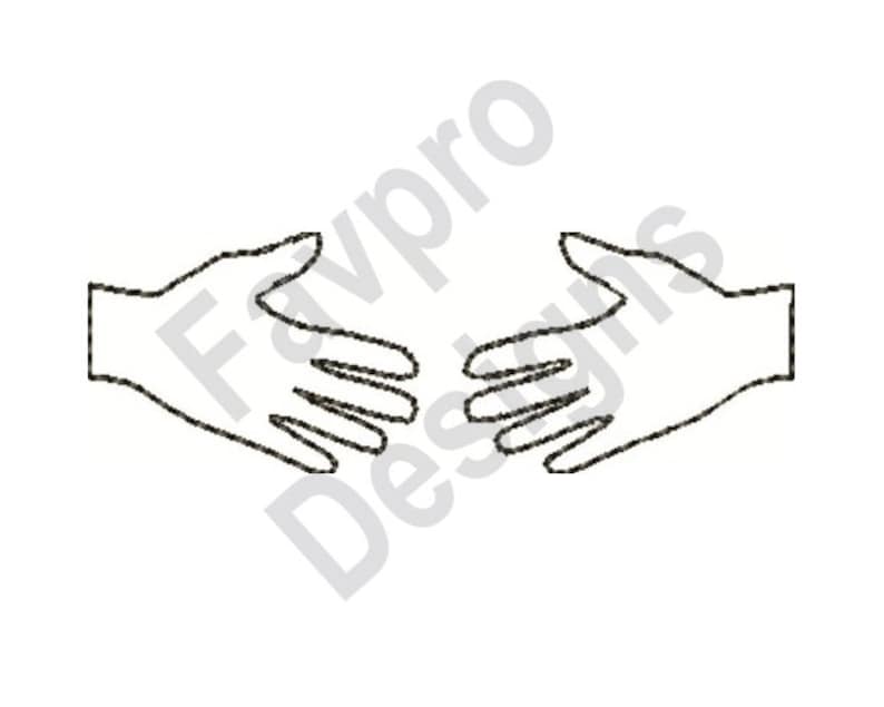 Hand Outline Machine Embroidery Design - Etsy