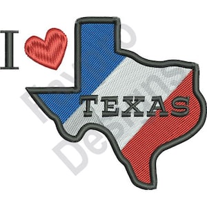 I Love Texas - Machine Embroidery Design - Etsy