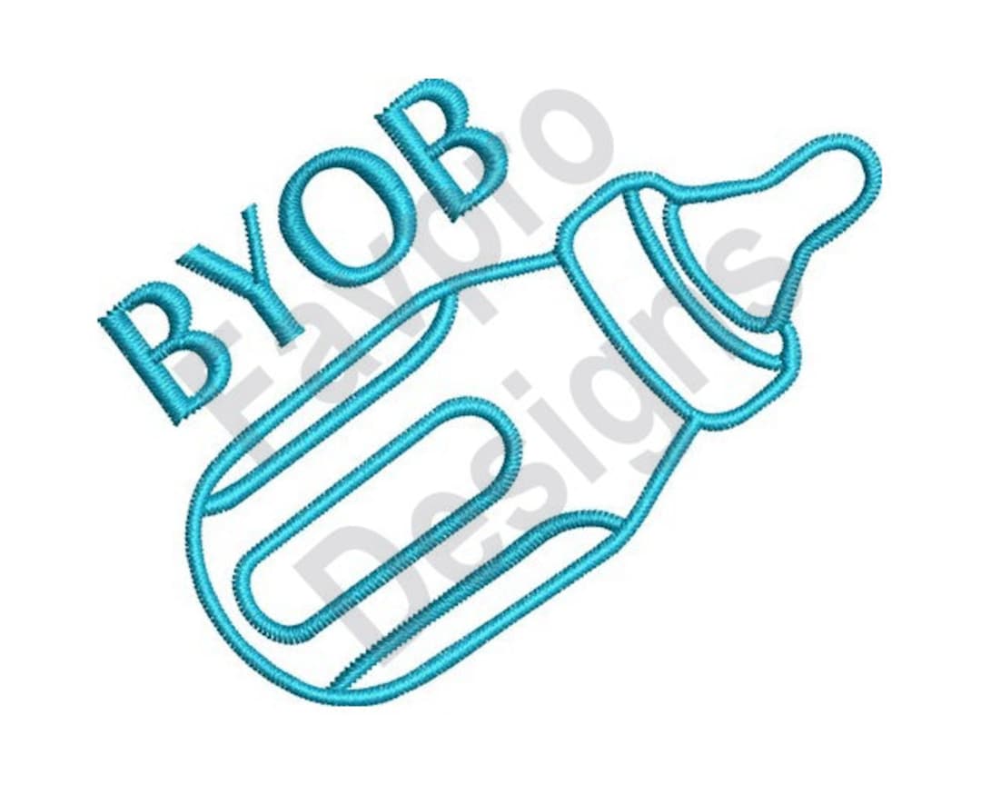 Byob Bottle Outline Machine Embroidery Design - Etsy