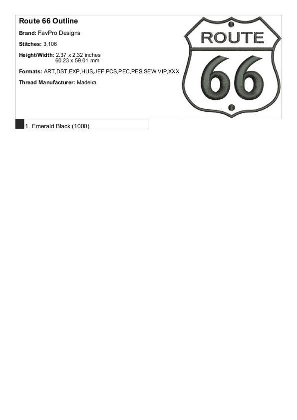 Route 66 Outline - Machine Embroidery Design - Etsy