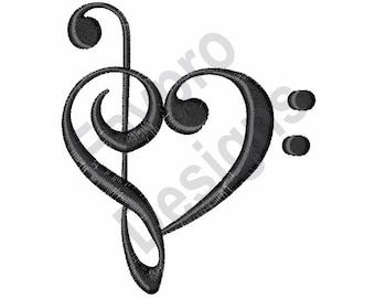 Musical Notes Machine Embroidery Design Treble Clef - Etsy