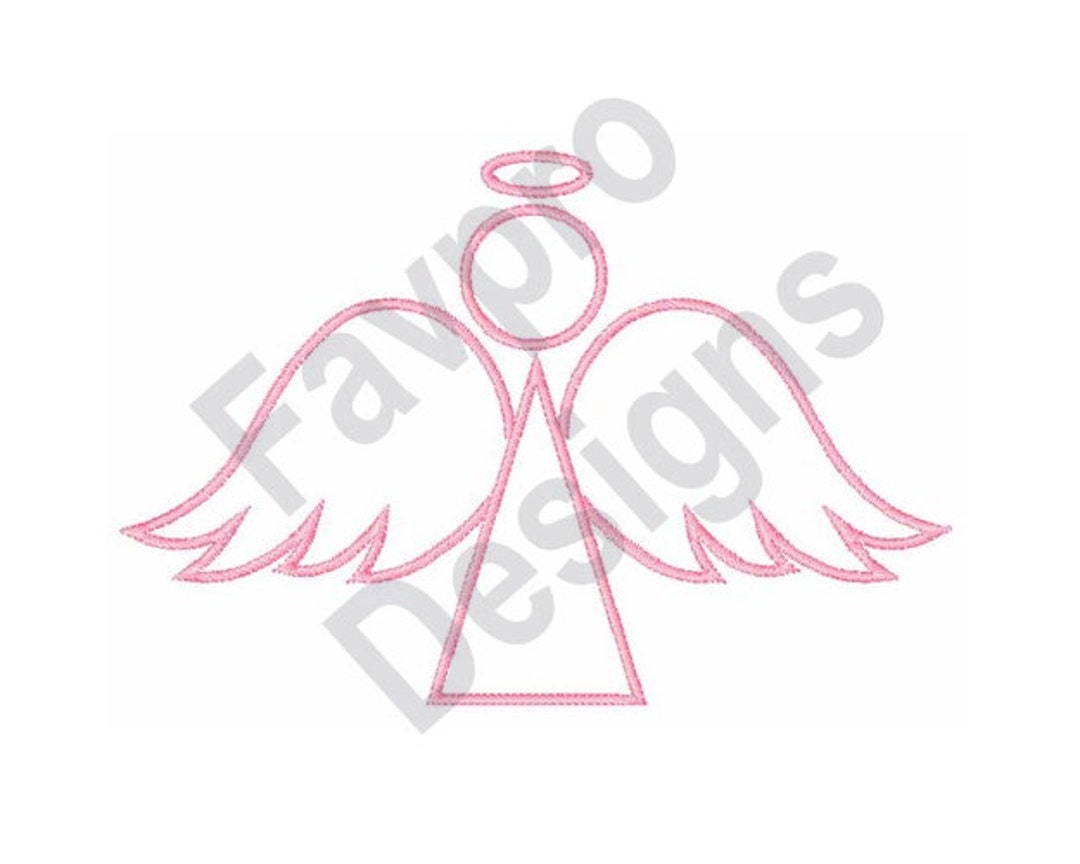 Angel Outline - Machine Embroidery Design - Etsy