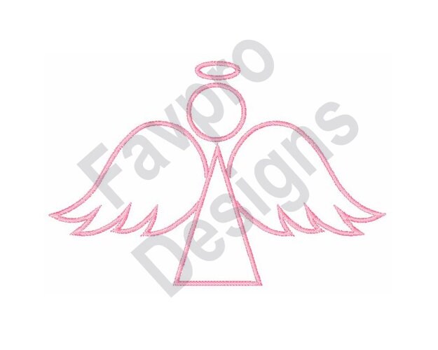 Angel Outline Machine Embroidery Design - Etsy