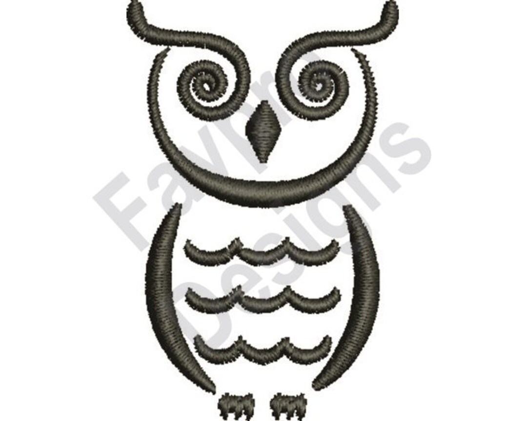 Owl Outline - Machine Embroidery Design - Etsy