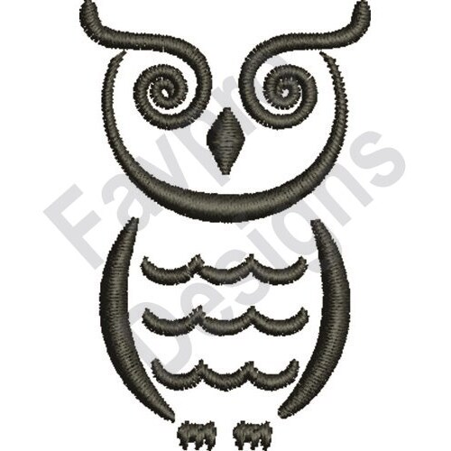 Swirly Owl Machine Embroidery Design Wise Owl Outline - Etsy