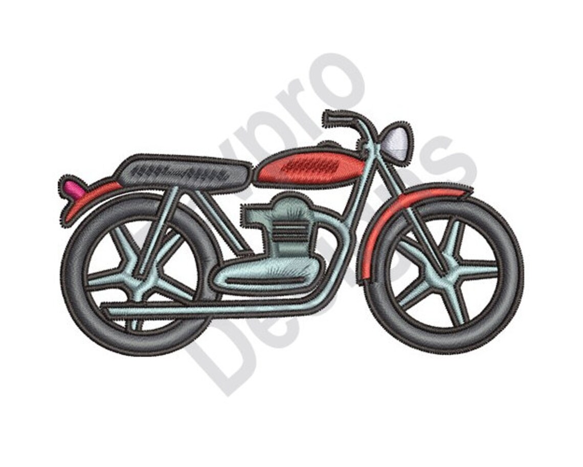 Motorcycle Machine Embroidery Design - Etsy