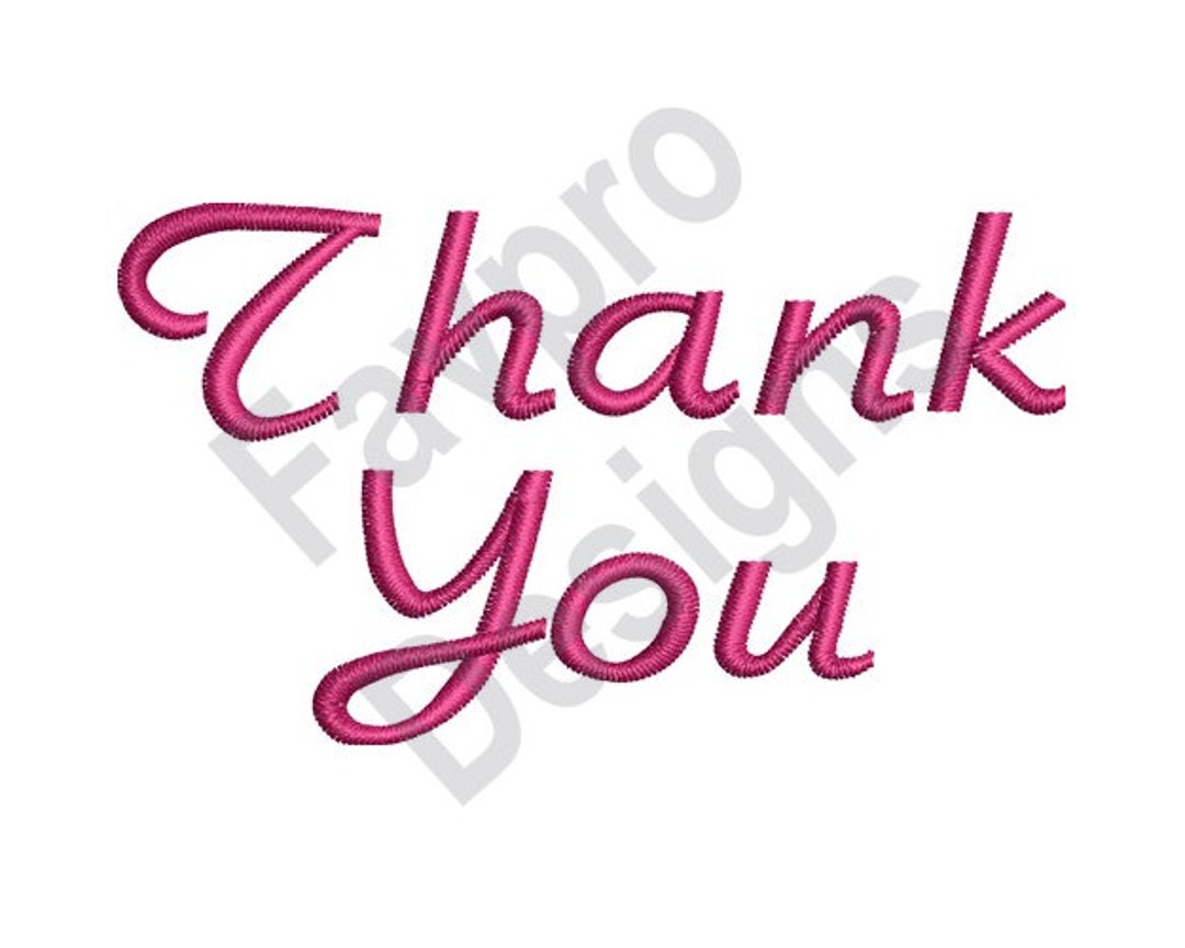 Thank You - Machine Embroidery Design - Etsy