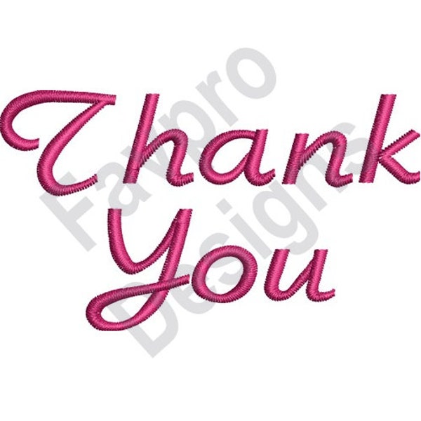 Thank You Embroidery Design - Etsy