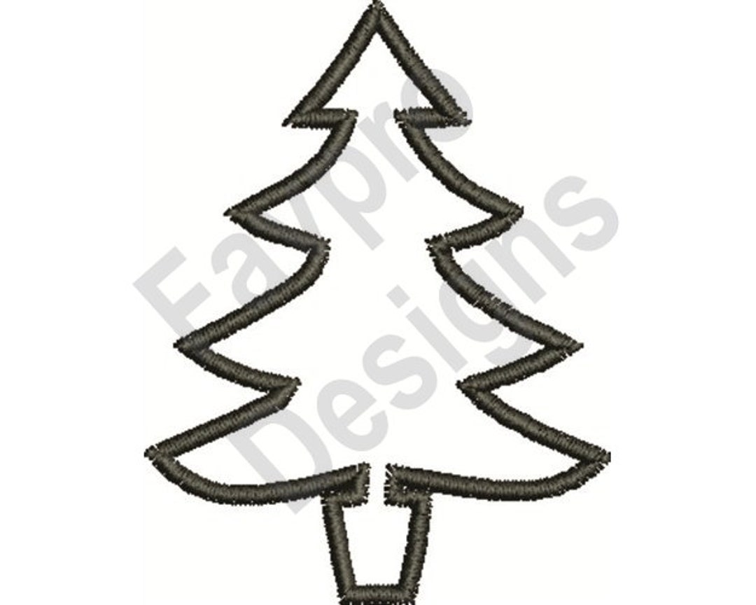 Christmas Tree Outline - Machine Embroidery Design - Etsy