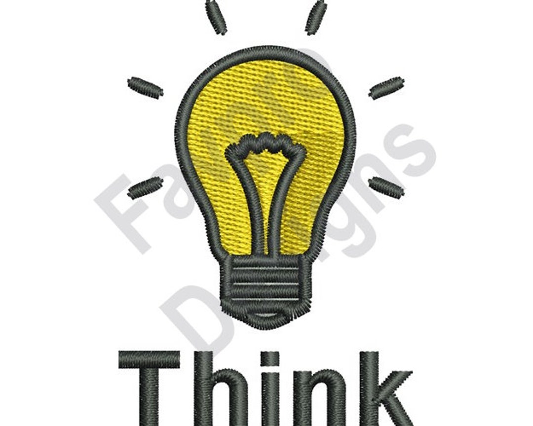 Light Bulb Think - Machine Embroidery Design - Etsy