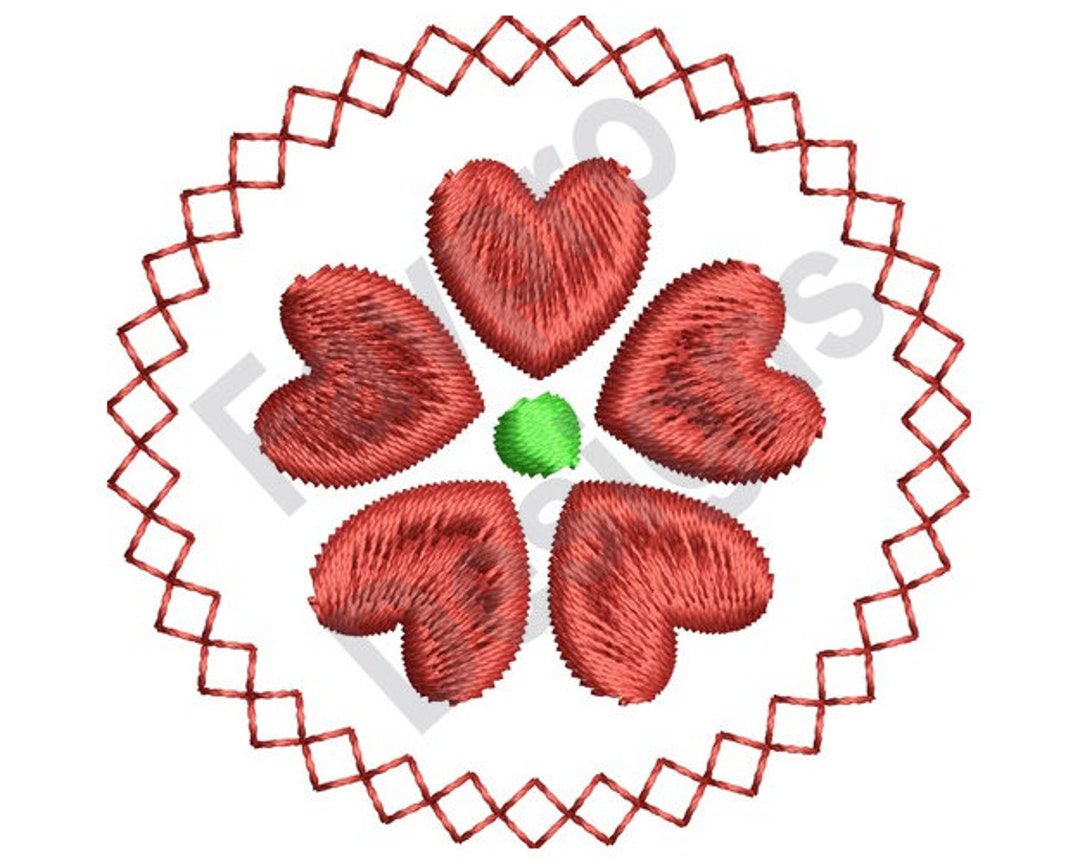 Flower Heart Machine Embroidery Design - Etsy