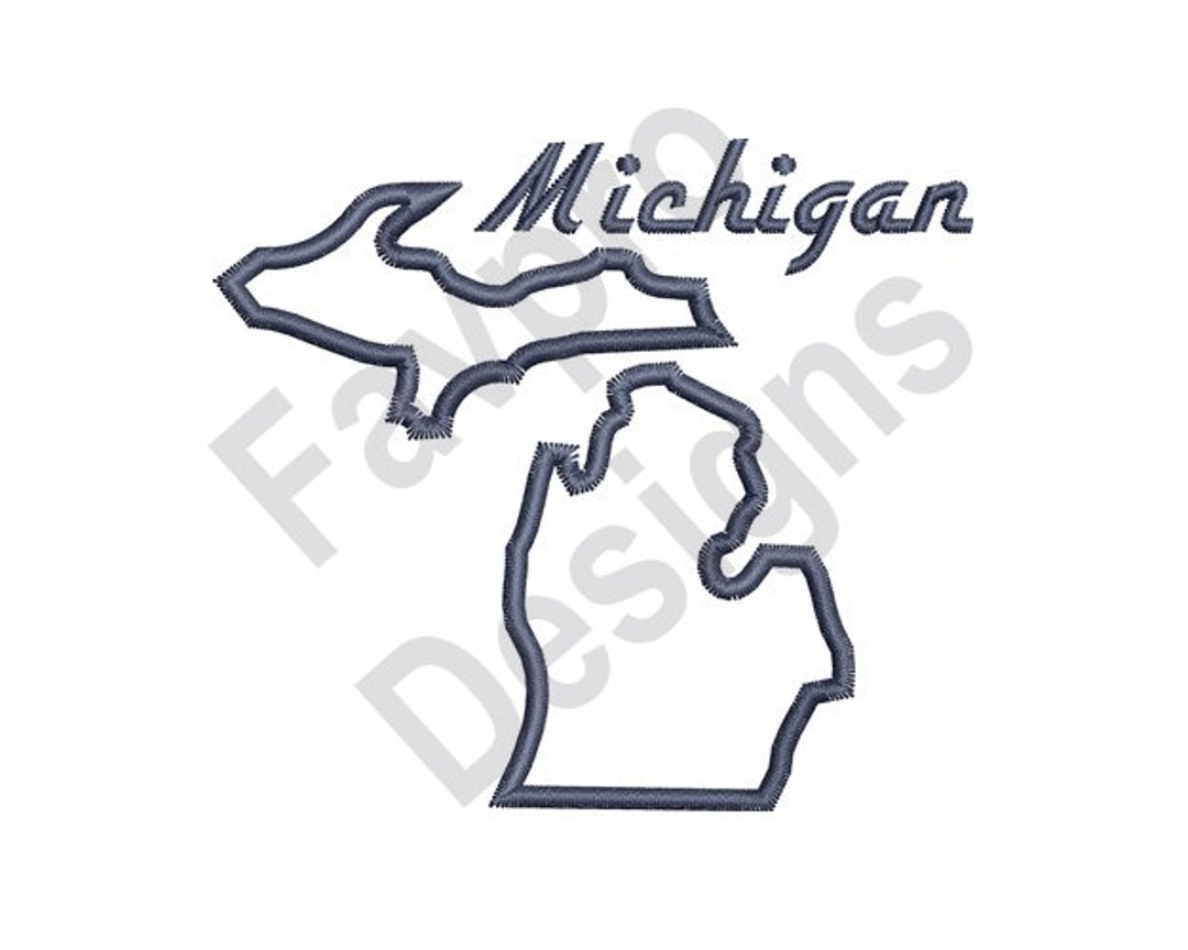 Michigan Outline - Machine Embroidery Design - Etsy