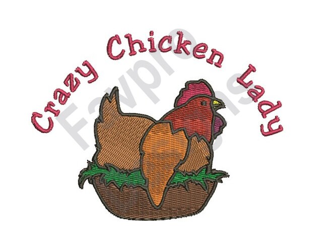 Chicken Lady - Machine Embroidery Design - Etsy