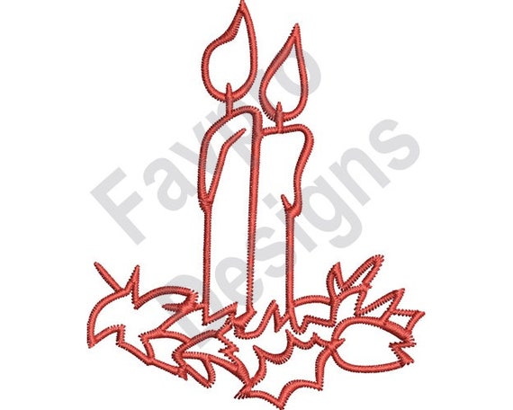 Candle Outline Machine Embroidery Design | Etsy