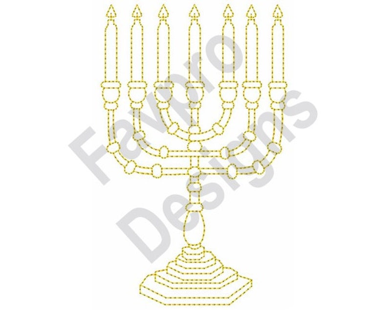 Menorah Outline Machine Embroidery Design | Etsy