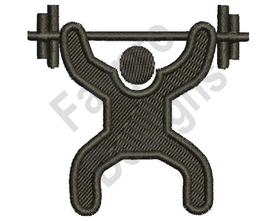 Weightlifting Guy Machine Embroidery Design | Etsy