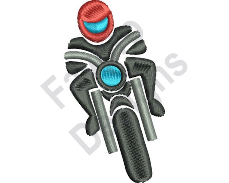 Motorcycle Rider Machine Embroidery Design | Etsy
