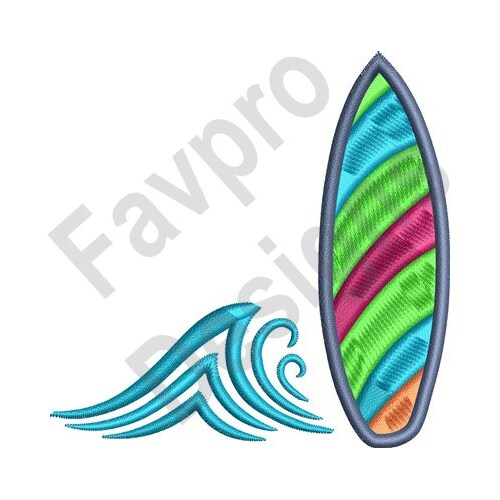 Surfboard Machine Embroidery Design Embroidery Designs - Etsy