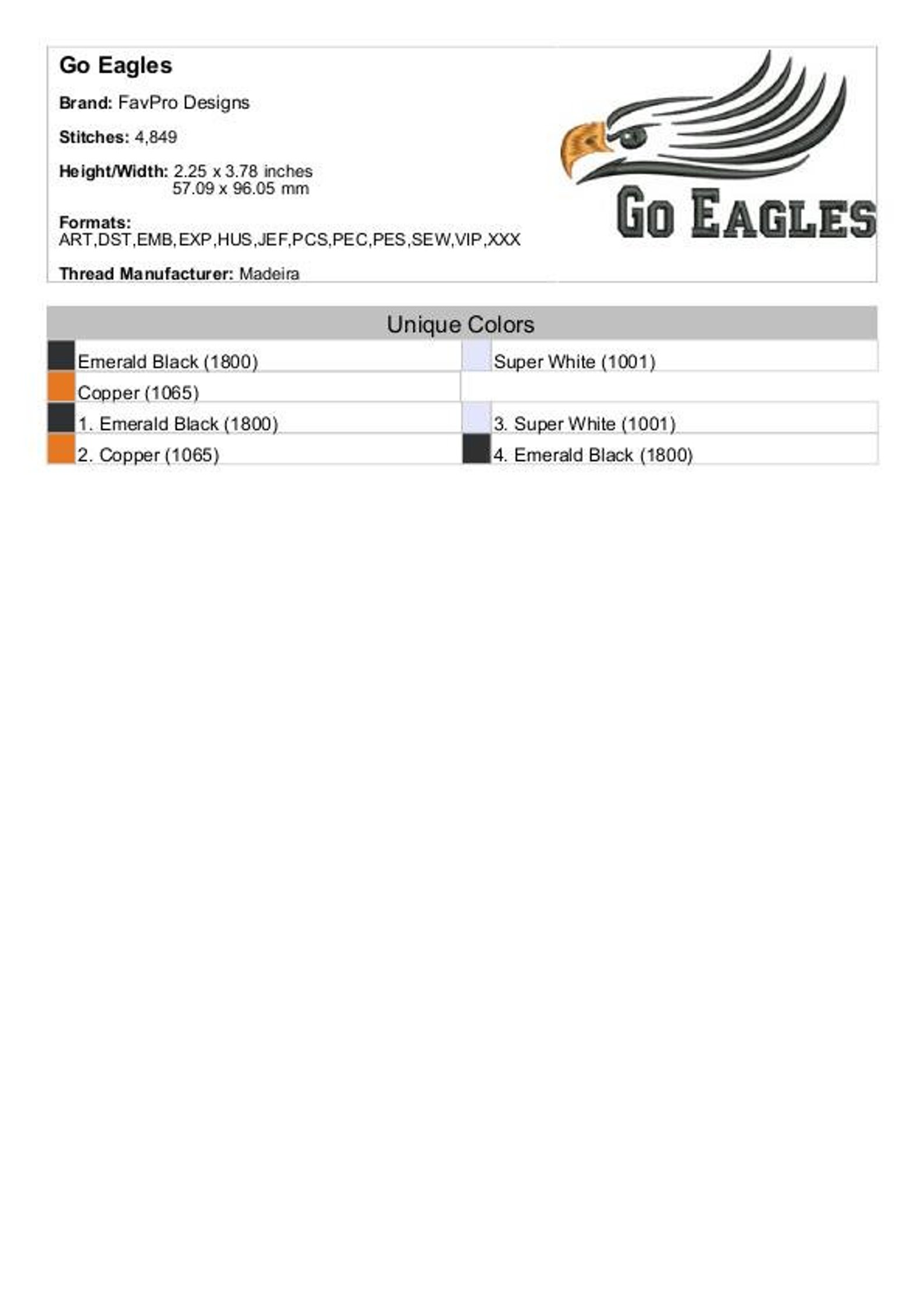 Go Eagles - Machine Embroidery Design - Etsy