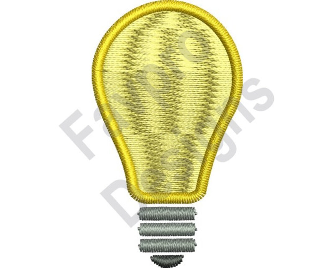 Light Bulb Machine Embroidery Design - Etsy