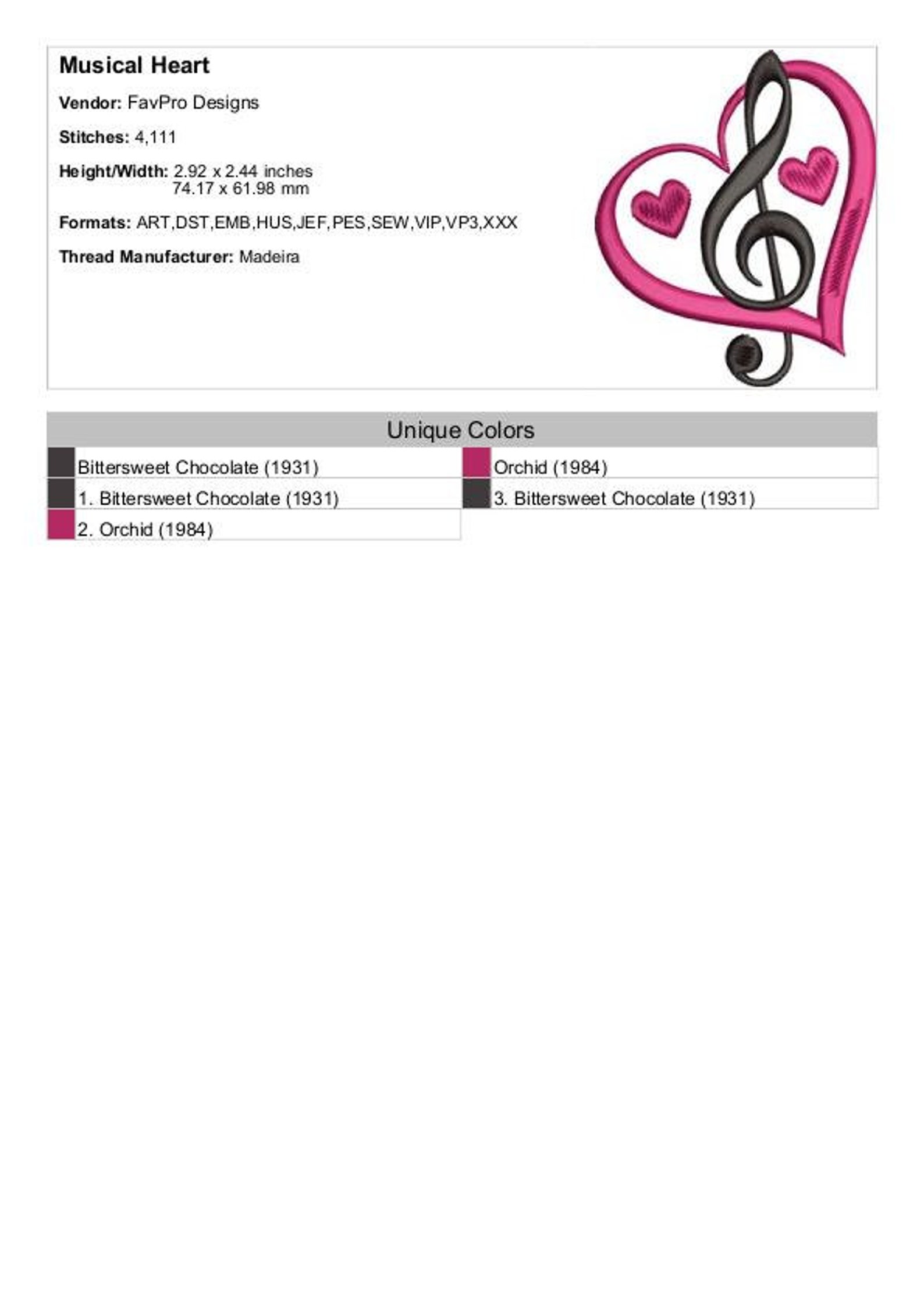 Musical Heart - Machine Embroidery Design - Etsy