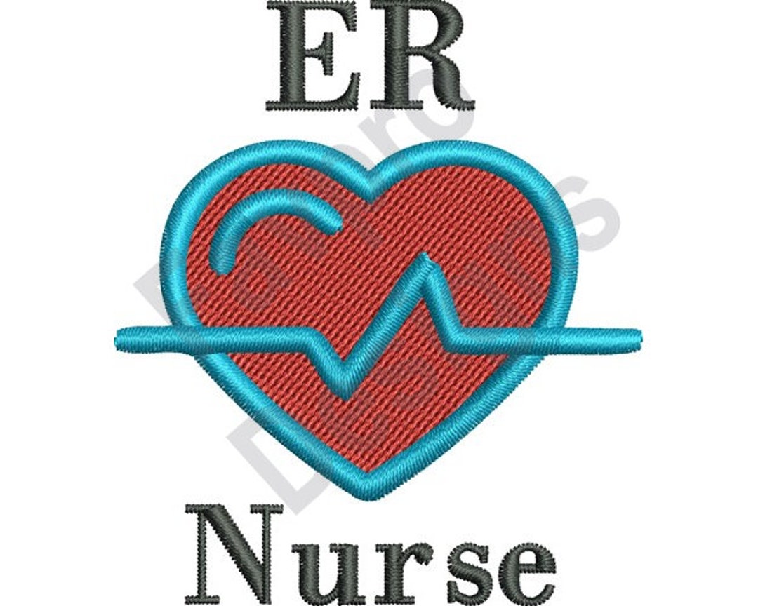 Nursing Heart Beat - Machine Embroidery Design - Etsy