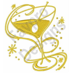 Martini Outline - Machine Embroidery Design - Etsy