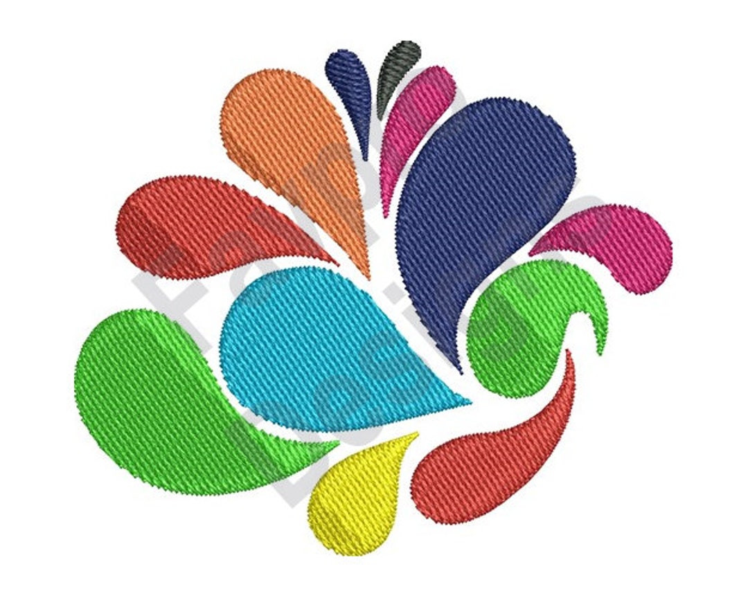 Abstract Full of Color - Machine Embroidery Design - Etsy