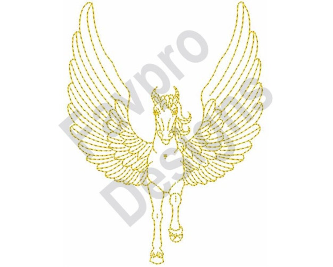 Pegasus Outline - Machine Embroidery Design - Etsy