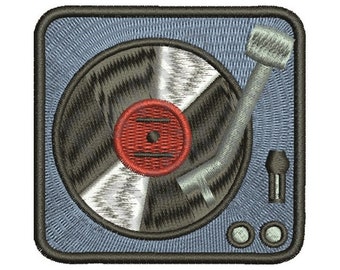 Turntable Vinyl Disc Player Embroidery Design Instant - Etsy